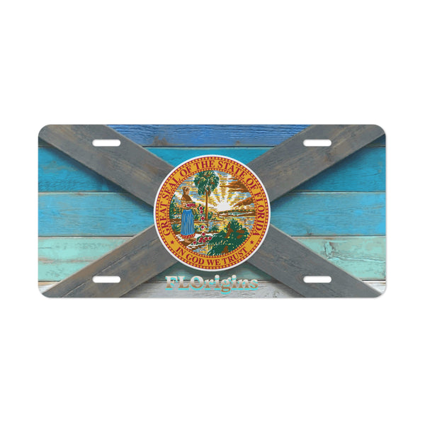 Salty Beach Florida Flag License Plate – FLOrigins