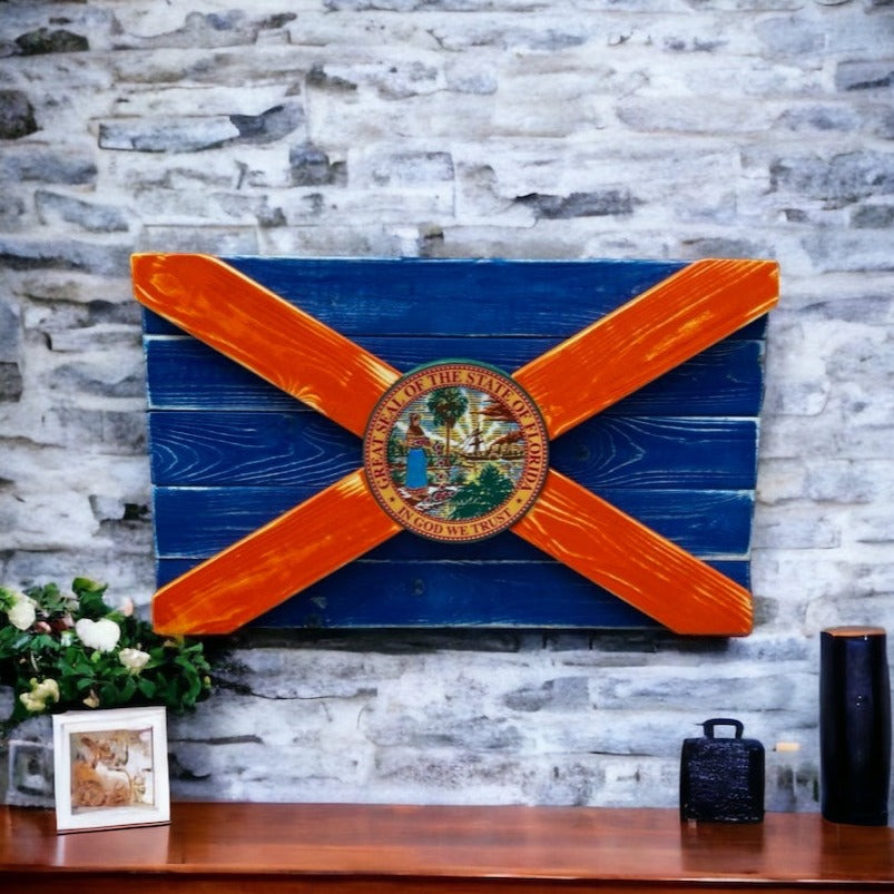 Gainesville Solid Wood Florida Flag – FLOrigins