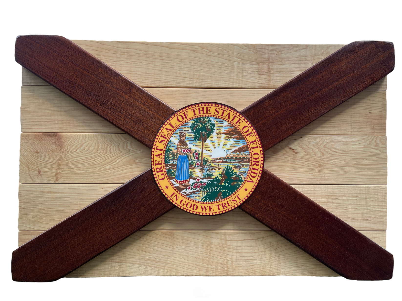 Hickory & Red Mahogany Solid Wood Florida Flag – FLOrigins